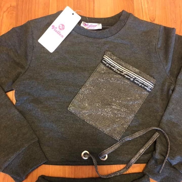 Matching Sets | Girls 2 Pc Sweatsuit Crop Top Outfit | Poshmark